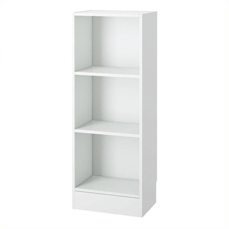 Scranton and Co 3 Shelf Narrow Contemporary Bookcase in White - Walmart.com