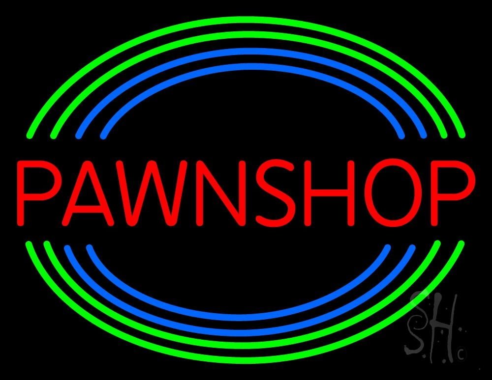 Red Pawn Shop LED Neon Sign 24 x 31 - inches, Black Square Cut Acrylic ...