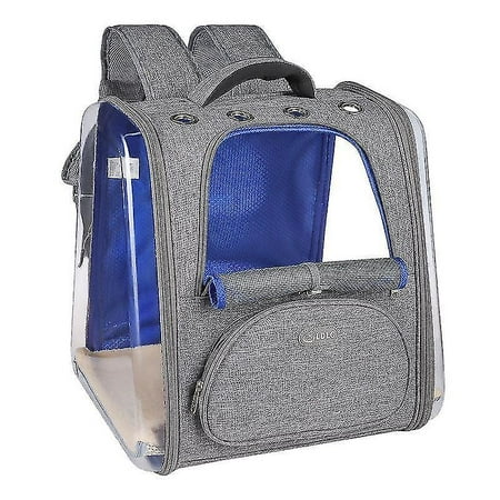 Plastic see-through window pet backpack(Gray Royal Blue) | Walmart Canada