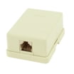 Unique Bargains 2 RJ11 Female Plug Surface Mount Phone Jack Block Beige ...