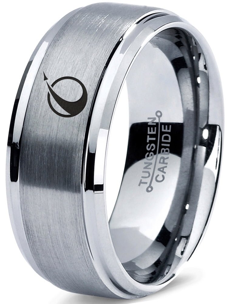 Tungsten Take Off Space Ship Rocketship Band Ring 8mm Men Women Comfort ...
