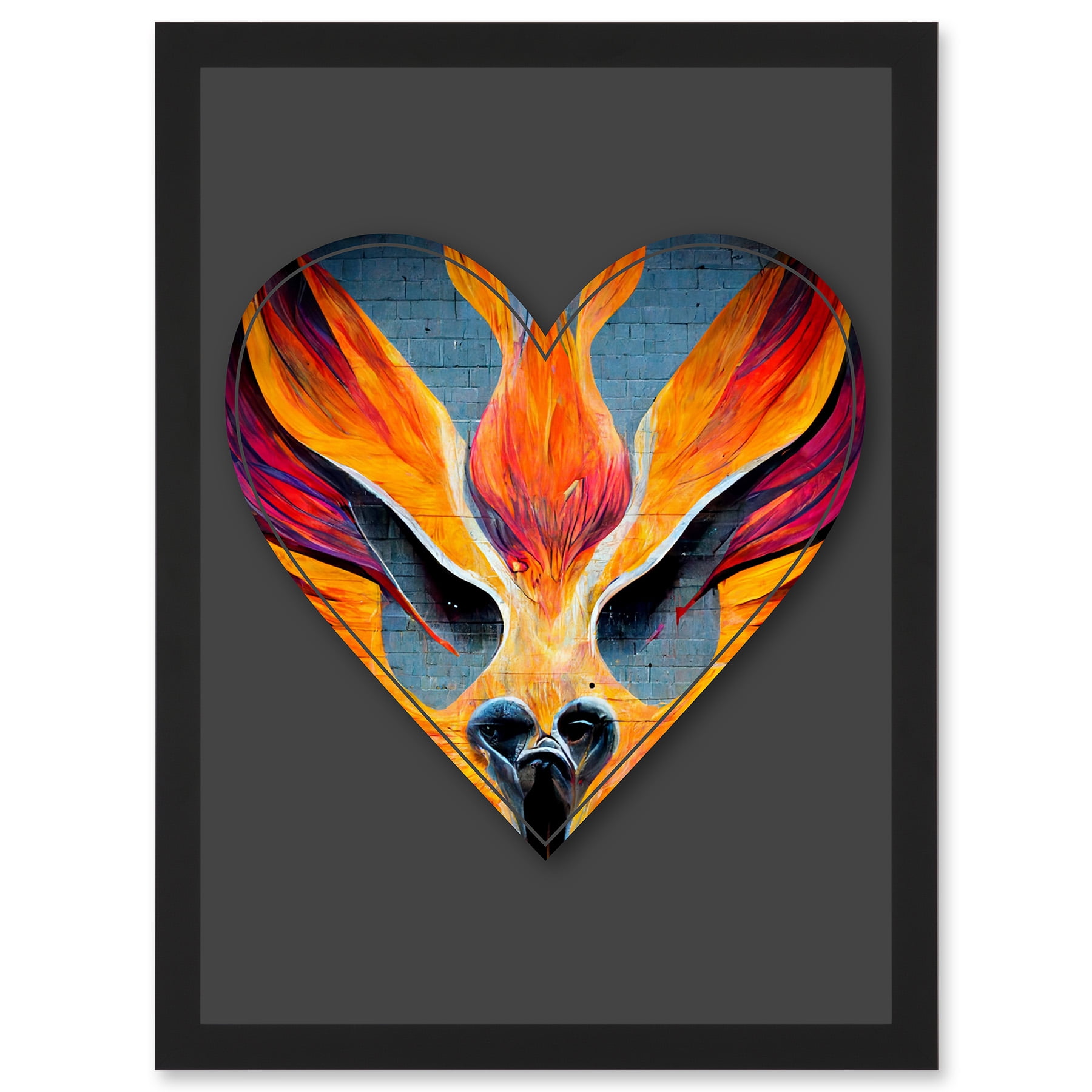 Symbol Heart Love Phoenix Orange Decorative Graffiti Mural Alphabet ...