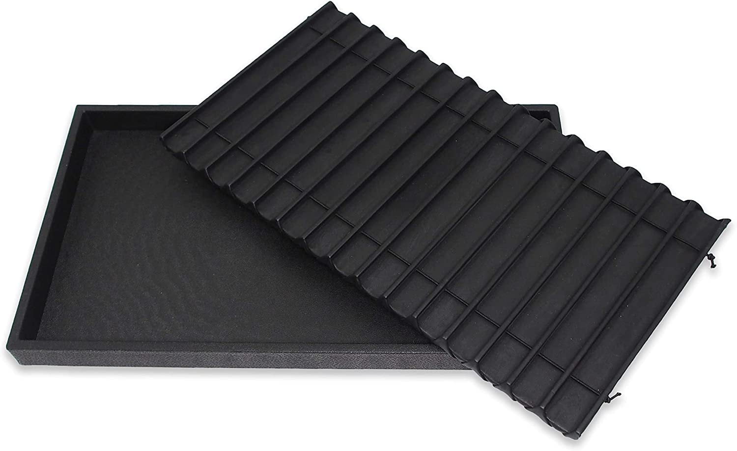 NicePackaging 15 Section Black Leatherette Sorting Tray with Free ...