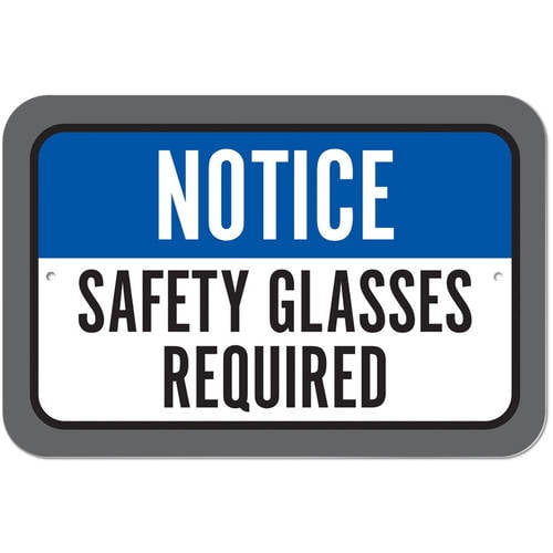 Notice Safety Glasses Required Sign - Walmart.com