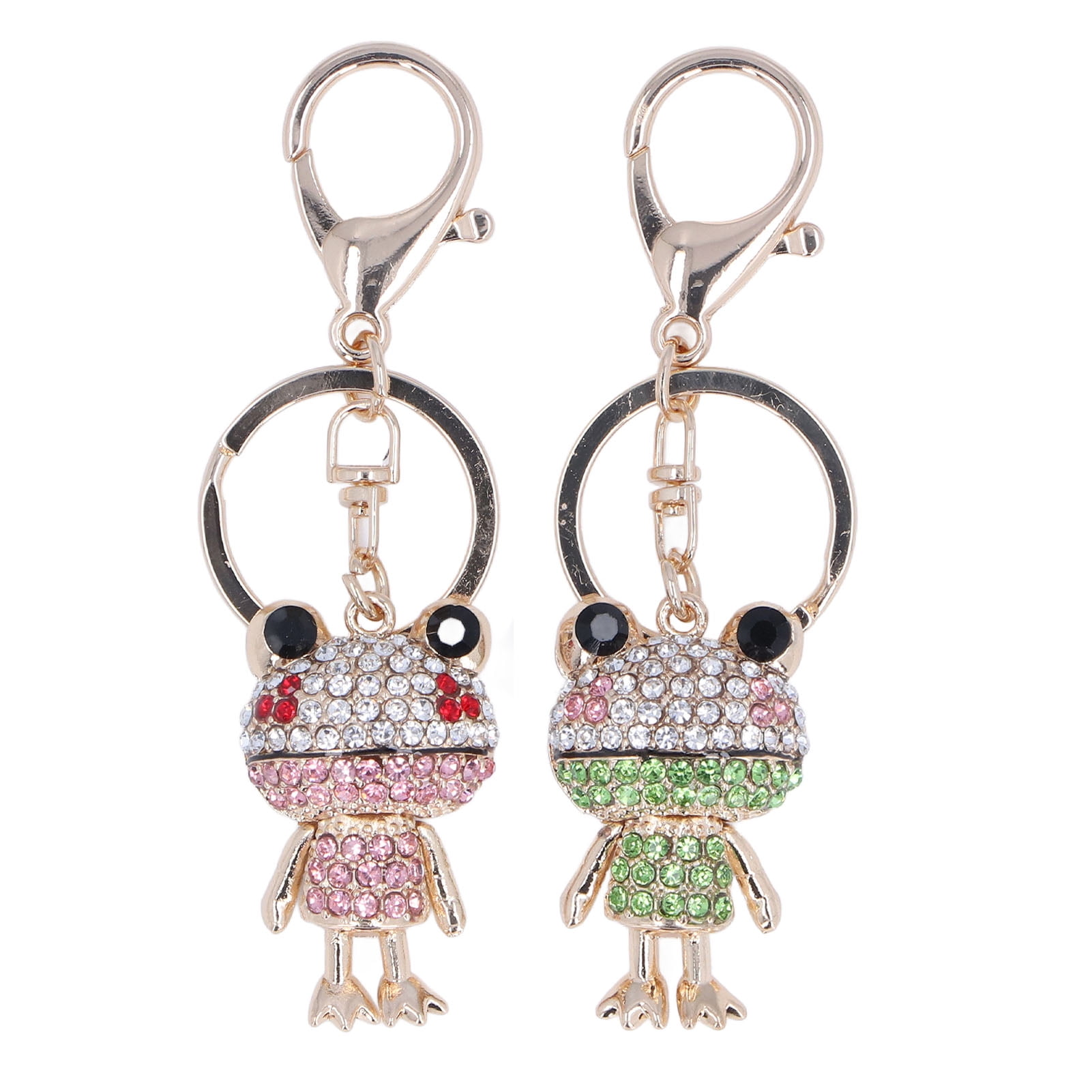 Click here for Voborca 2pcs Frog Keychain Inlaid Rhinestone Zinc... prices
