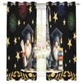 Black Graduation Gnomes Sheer Curtains 54 Inch Long 2 Panels, Yellow ...