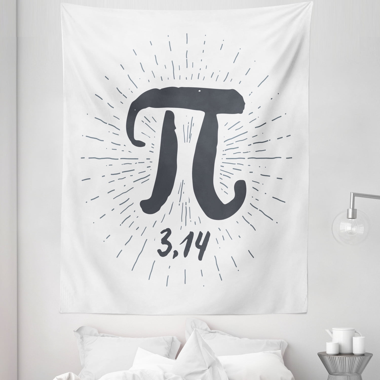 Pi Tapestry, Hand Drawn Look Grunge Design Math Themed Number with ...