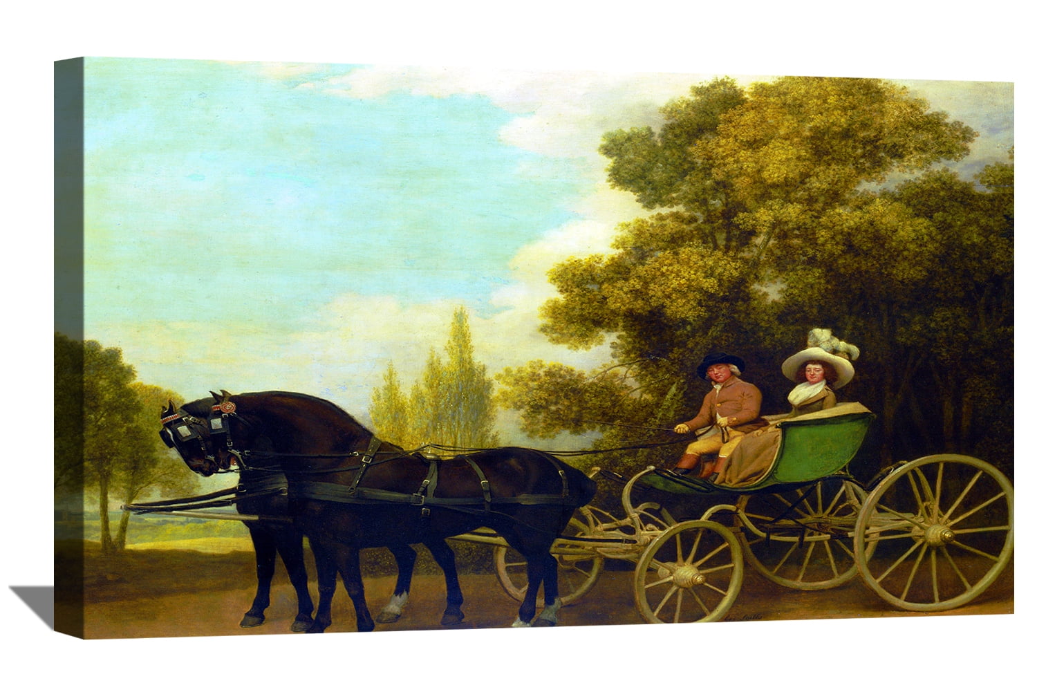 George Stubbs Paintings Sporting Art Print A Gentleman Driving A Lady ...