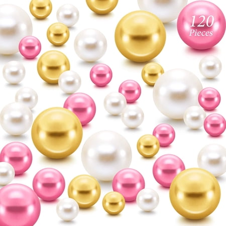 120 Pieces Pearl for Vase Filler Pearls Bead for Vase Makeup Beads for ...