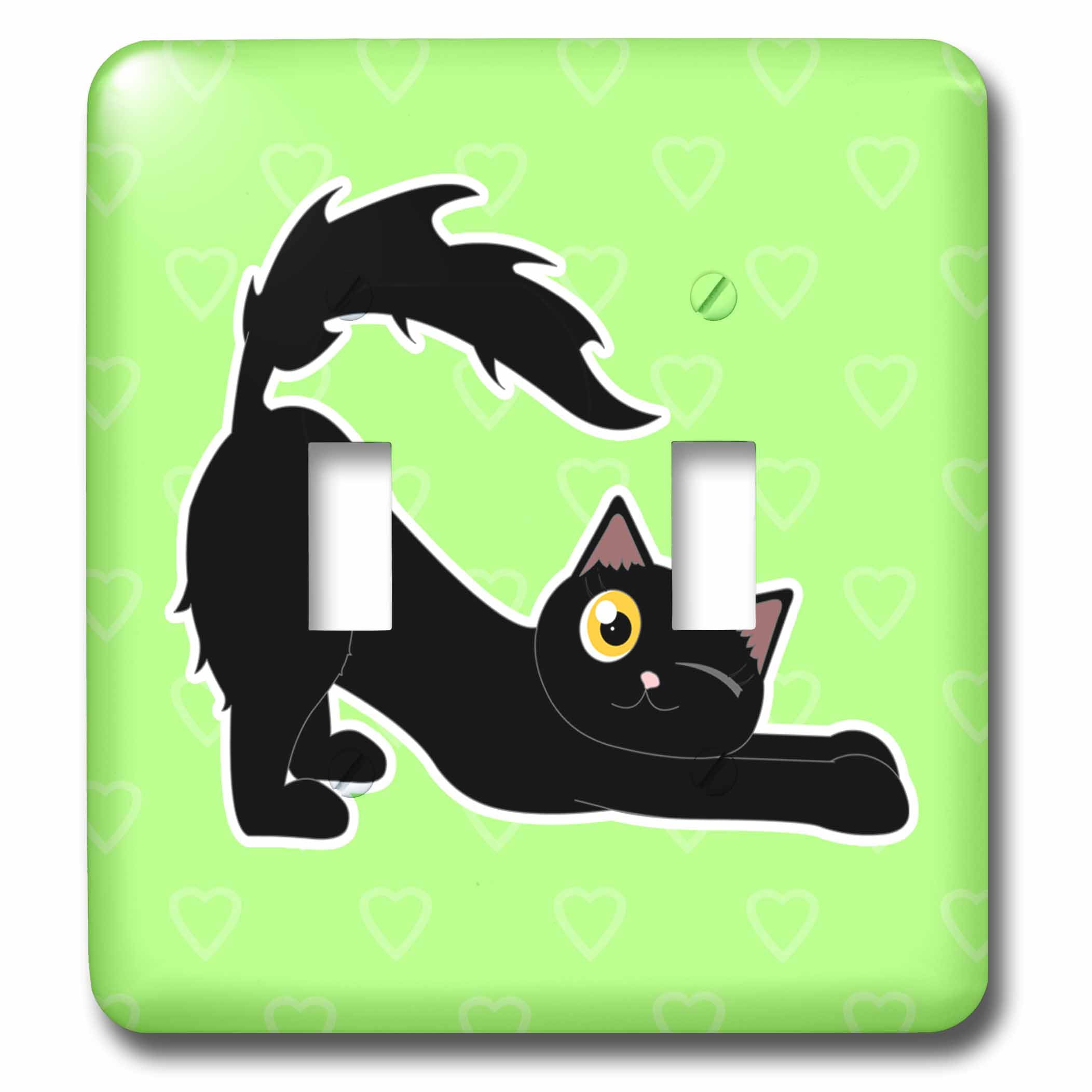 Kawaii Cats - Cute Black Kitty Stretching double toggle switch lsp ...