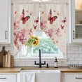 Butterfly Floral Swag Curtain Valance for Window 2 Panels Watercolor ...