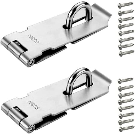 SICED Hasp Hasp,2 Pieces Door Clasp Door Lock Hasp 4 Inch Stainless ...