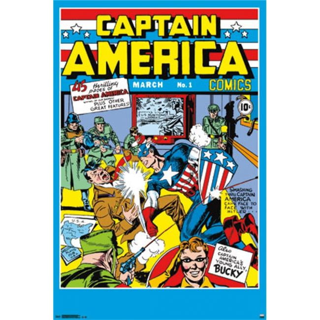 Posterazzi Captain America - Issue 1 Comic Book Cover Poster Print - 24 ...