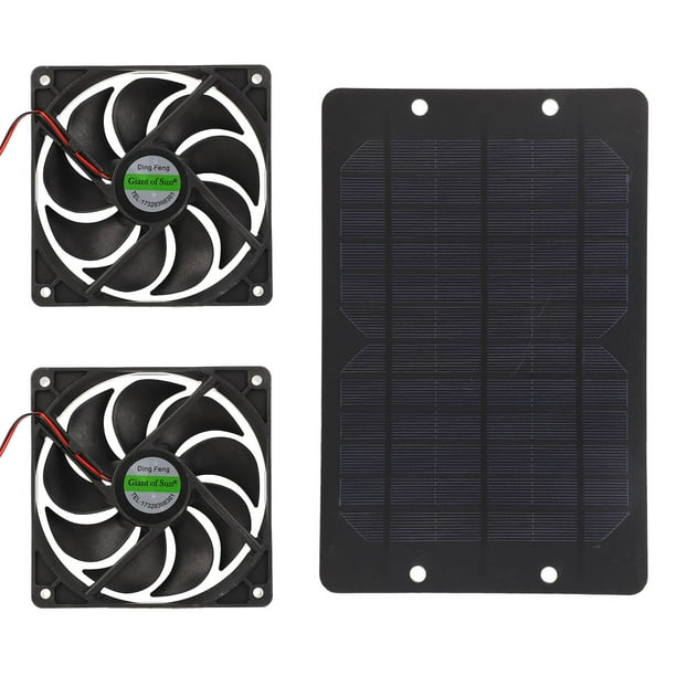 Fyydes Solar Panel Powered Dual Fan,Solar Fans for Outside,Solar Panel ...