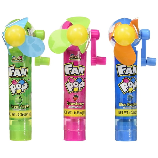 Kidsmania Fan Pop Filled Candy Lollipop- No Battery Needed (3 Pack ...