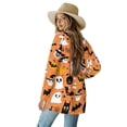 Chririnla Halloween Cartoon Ghosts Women's Cardigan Cat Pumpkin ...