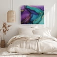 Abstract Art Purple Canvas Print Wall Art, Blue Gold Marble Texture ...