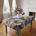 Colorful Rose Flowers on Vintage Letter Table Cloth 60x84in, Waterproof ...