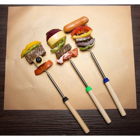 8Pcs Marshmallow Roasting Sticks, Hot Dog Wiener Roasting Sticks 11.8''-32" Stainless Steel ...