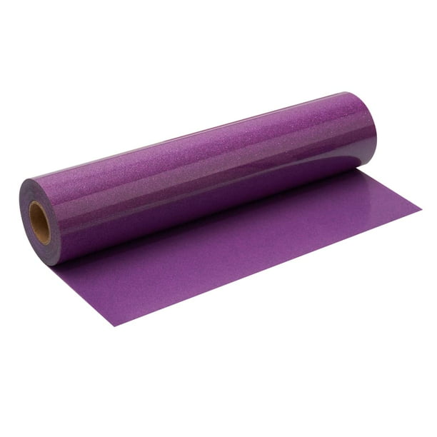 FANSgUAR Purple glitter HTV Roll -12x10ft Iron on Heat Transfer Vinyl ...