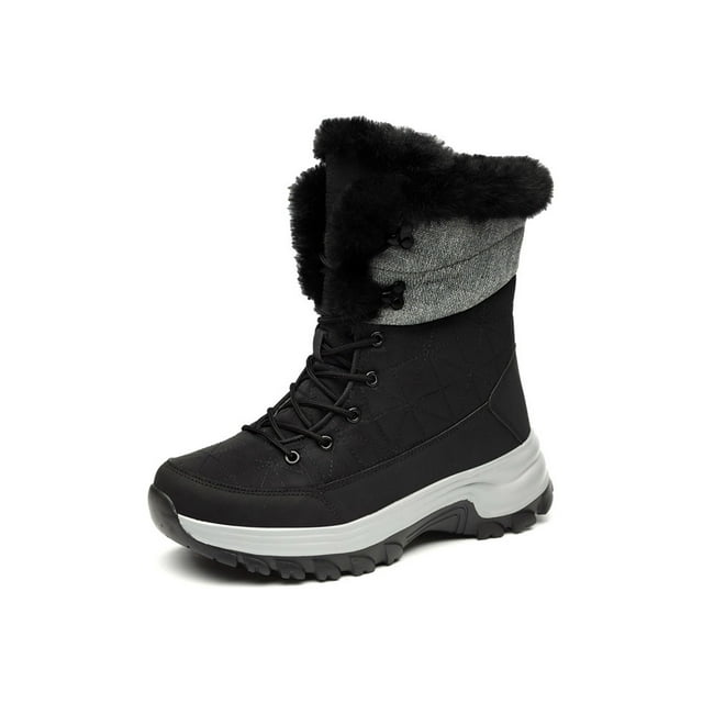 Rotosw Men Warm Shoes Mid Calf Snow Boots Faux Fur Winter Boot Cold ...