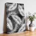 Black Fronds Canvas Wall Art for Living Room, Black Slate Gray Leaf ...