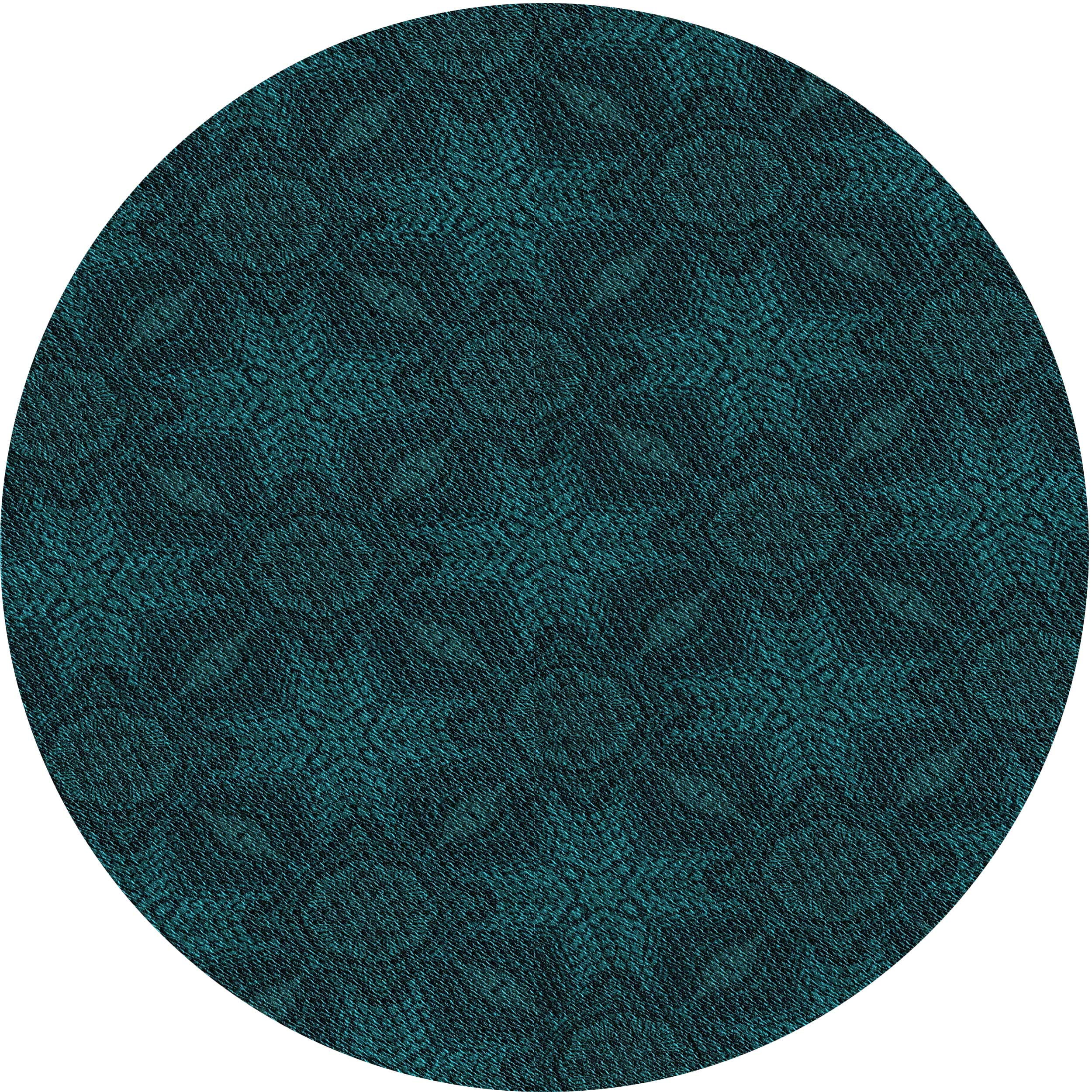 Ahgly Company Indoor Round Patterned Teal Green Area Rugs, 6' Round ...