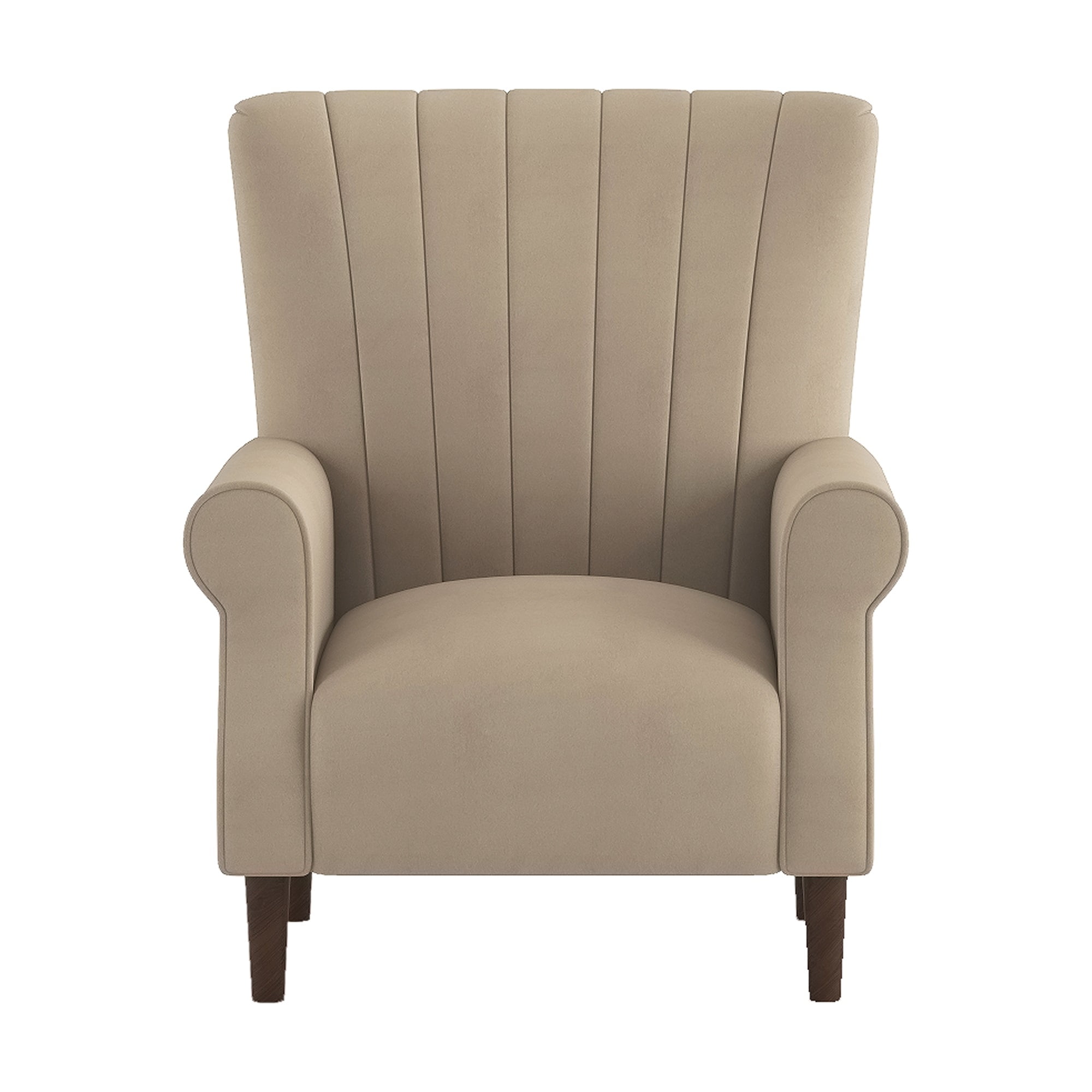 Carlson Brown Velvet Club Channel Tufted Back Accent Chair - Walmart.com