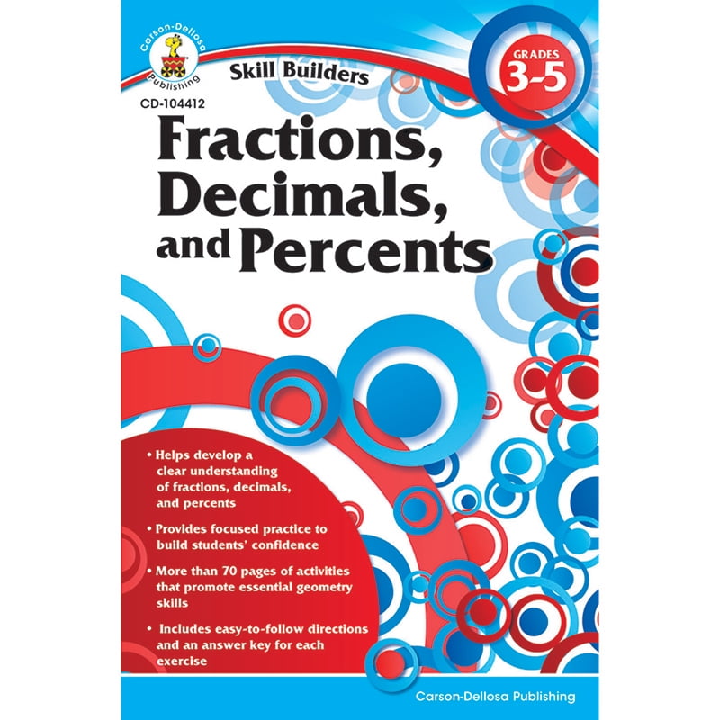 (6 EA) SKILL BUILDERS FRACTIONS DECIMALS & PERCENTS WORKBOOK GR 3-5 ...