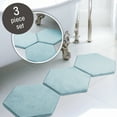 Microdry Memory Foam HD Modular Hexagon Bath Mat Set with GripTex Skid ...