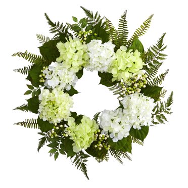 Nearly Natural Floral Plastic Wreath, 5" (Assorted Colors) - Walmart.com