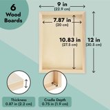 6 Pack Unfinished Wood Panel Canvases, 9x12 for Painting & Crafts ...