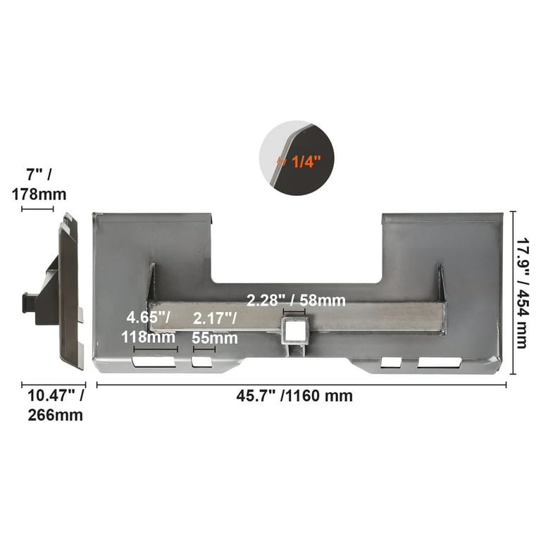 Skid Steer Attachment Plate Dimensions Bobcat Mini Mount Plate