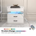 1 Set Nightstand with Adjustable LED Strip Light, 2-drawers, Large ...
