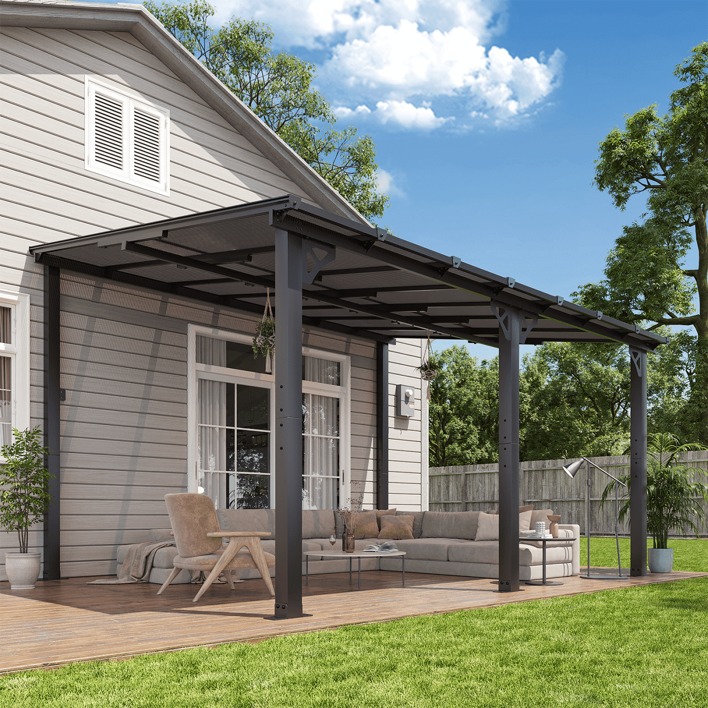 Click here for Aoxun 14 X 10 Hardtop Gazebo Outdoor Aluminum Perg... prices