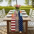 Anniversary USA Flag Burlap Cotton Table Runner 13x48 Inches Long ...