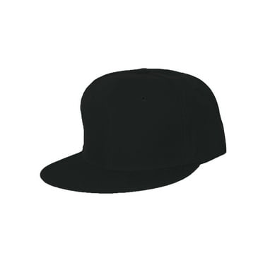 Top Headwear Plain Flat Bill Fitted Hat, White 7 1/2 - Walmart.com