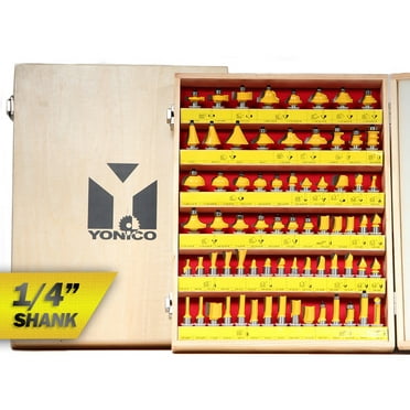 Yonico 3 bit undersize plywood dado router bit set - 1/4" shank ...