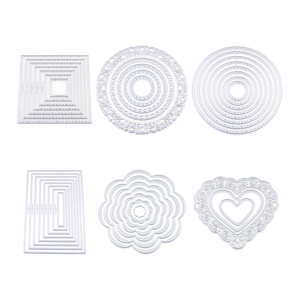 Round Square Metal Die Cuts Cutting Dies Cut Stencils for DIY Embossing ...