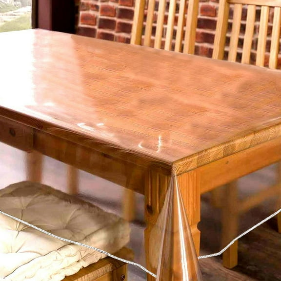 Clear Plastic Table Cover Protector Transparent PVC Vinyl with Lace for ...