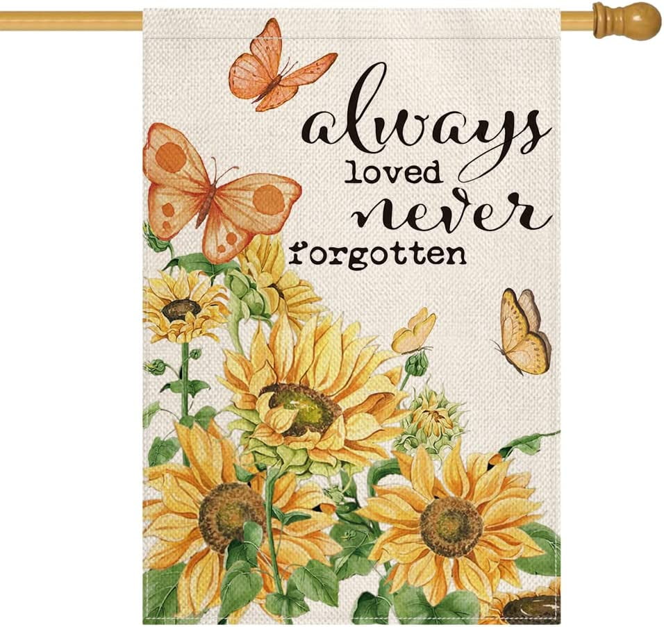 Always Loved Never Forgotten Memorial House Flag 28x40 Inch Double ...