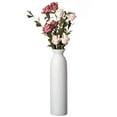 Contemporary White Cylinder Shaped Ceramic Table Flower Vase Holder ...