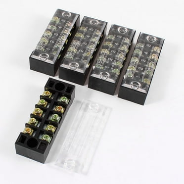 12 Position Barrier Block Terminal Strip Wire Connector TB1512L 600V15A ...