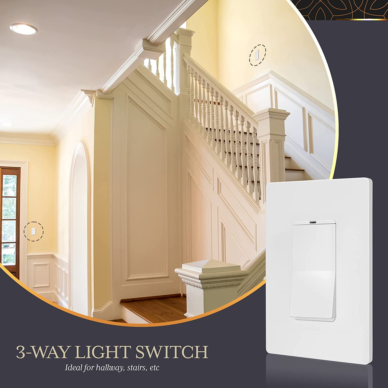 Buy ENERLITES Reve Collection Lighted Decorator Paddle Switch, Matte ...