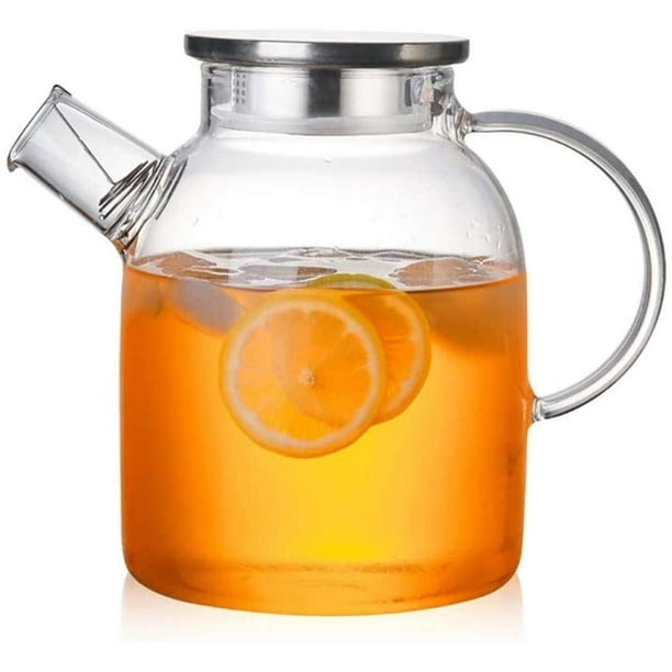 Kettle Teapot Large Glass Water Jug with Stainless Steel Lid and Spout ...