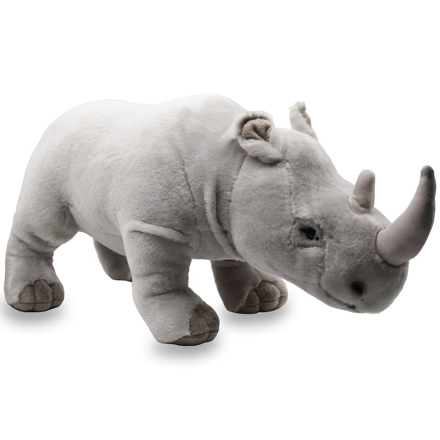 Realistic White Rhinoceros Stuffed Animal Plush Toy, Lifelike Animal ...