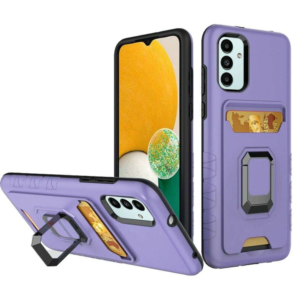 Kaleidio Case For Samsung Galaxy A13 5G [Robust Hybrid] Protective Card Slot [Magnetic Ring ...