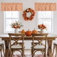 Curtain Valance for Windows, Modern Geometric Orange Plaid Kitchen ...