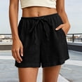 ATOYSOY Womens Crinkle Natural Drawstring Shorts Elastic Waist Casual ...