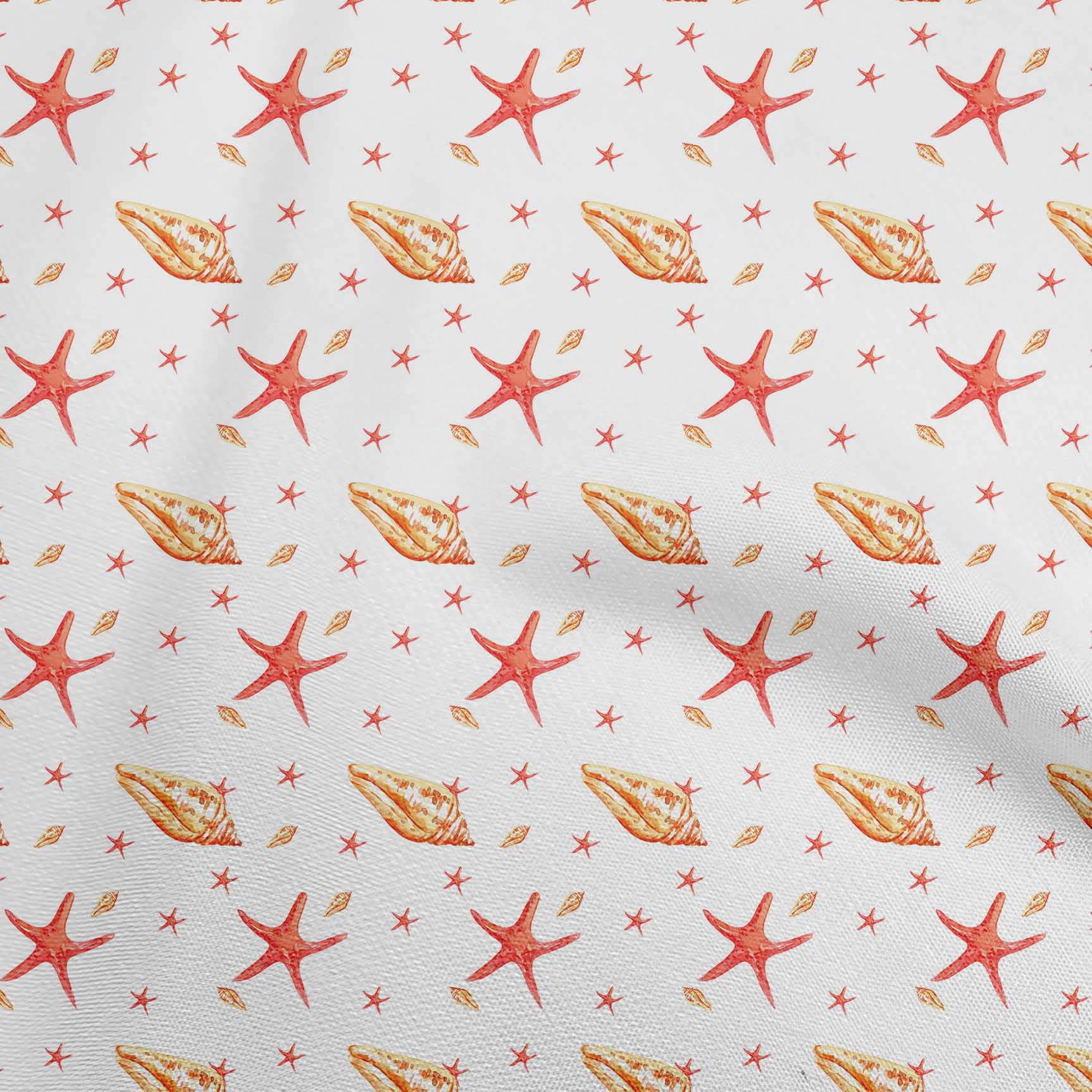 oneOone Velvet Red Fabric Ocean Watercolor Starfish Fabric For Sewing ...